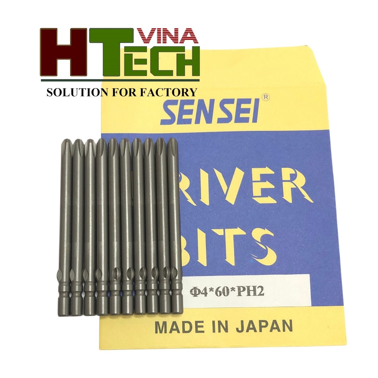 Mũi vặn vít Φ4*60*PH2, mũi vặn vít SENSEI Nhật Bản.