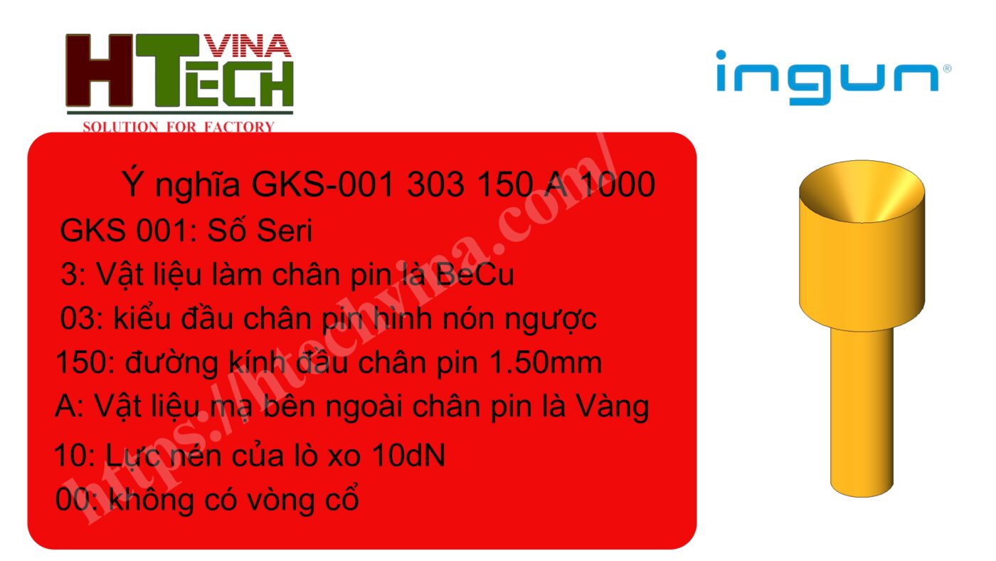 Chân Pin Ingun GKS-001 303 150 A 1000 Chính hãng, độ cứng cao